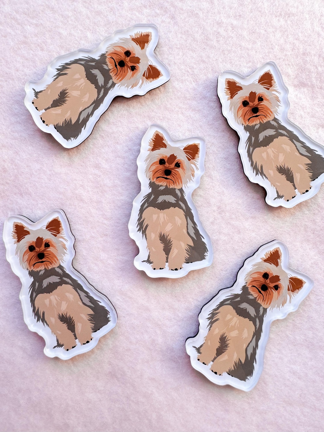 Blue and Tan Yorkie Magnet, Original Artwork Magnet - Etsy