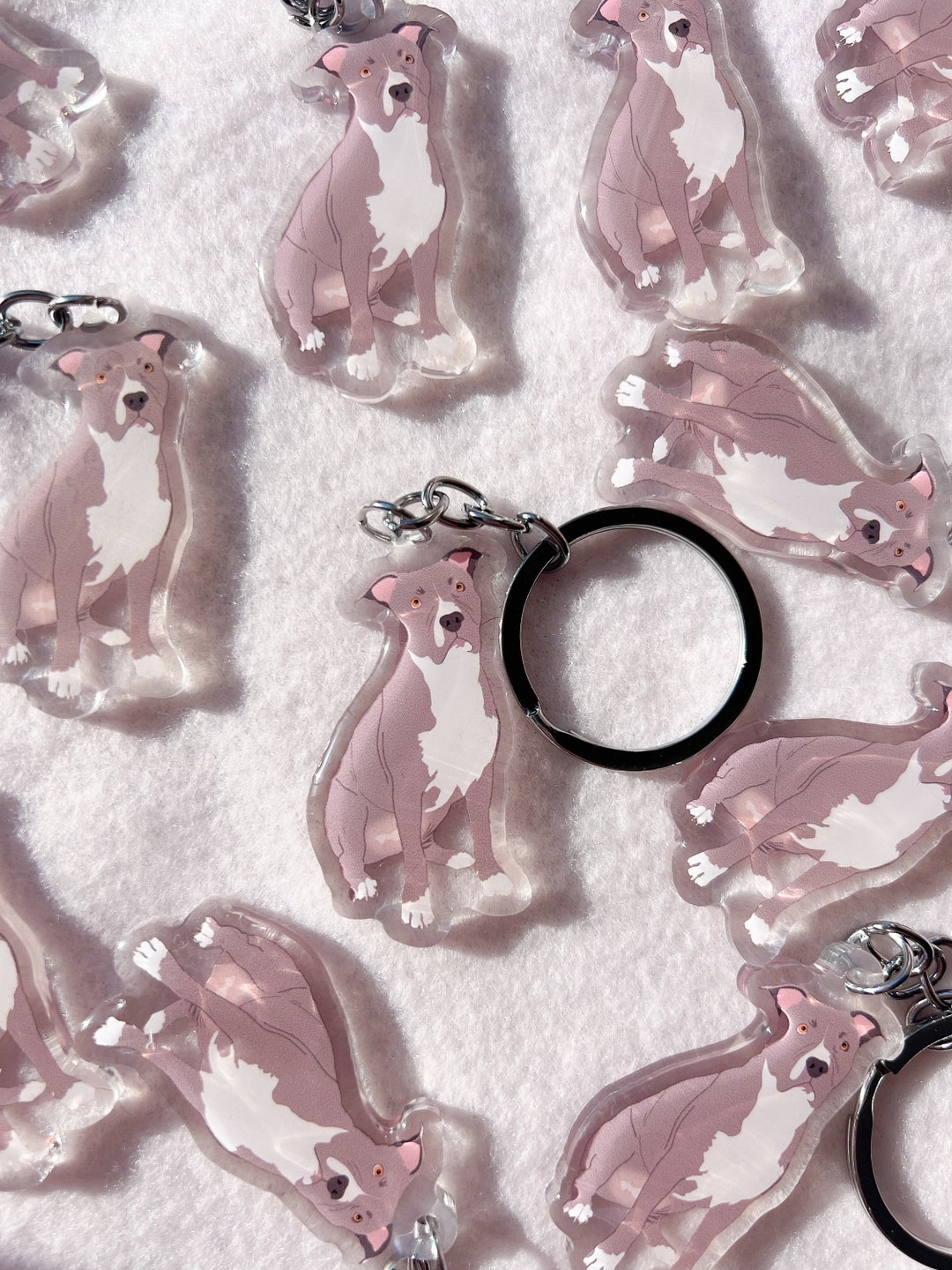 Gray Pit Bull, Staffy Keychain, Acrylic Keychain, American Pit Bull ...