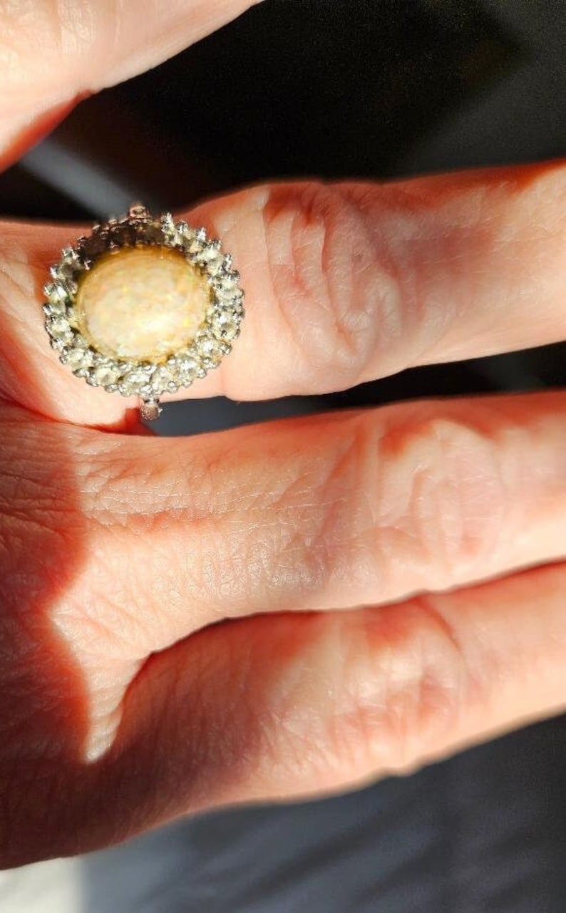 Vintage Panetta Costume "opal" and Rhinestone Ring - Etsy