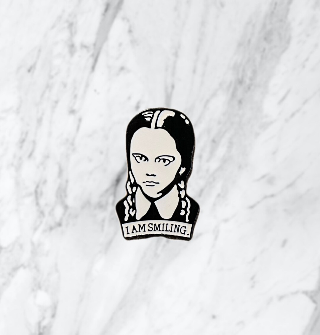 Wednesday Addams I Am Smiling Enamel Pin - Etsy