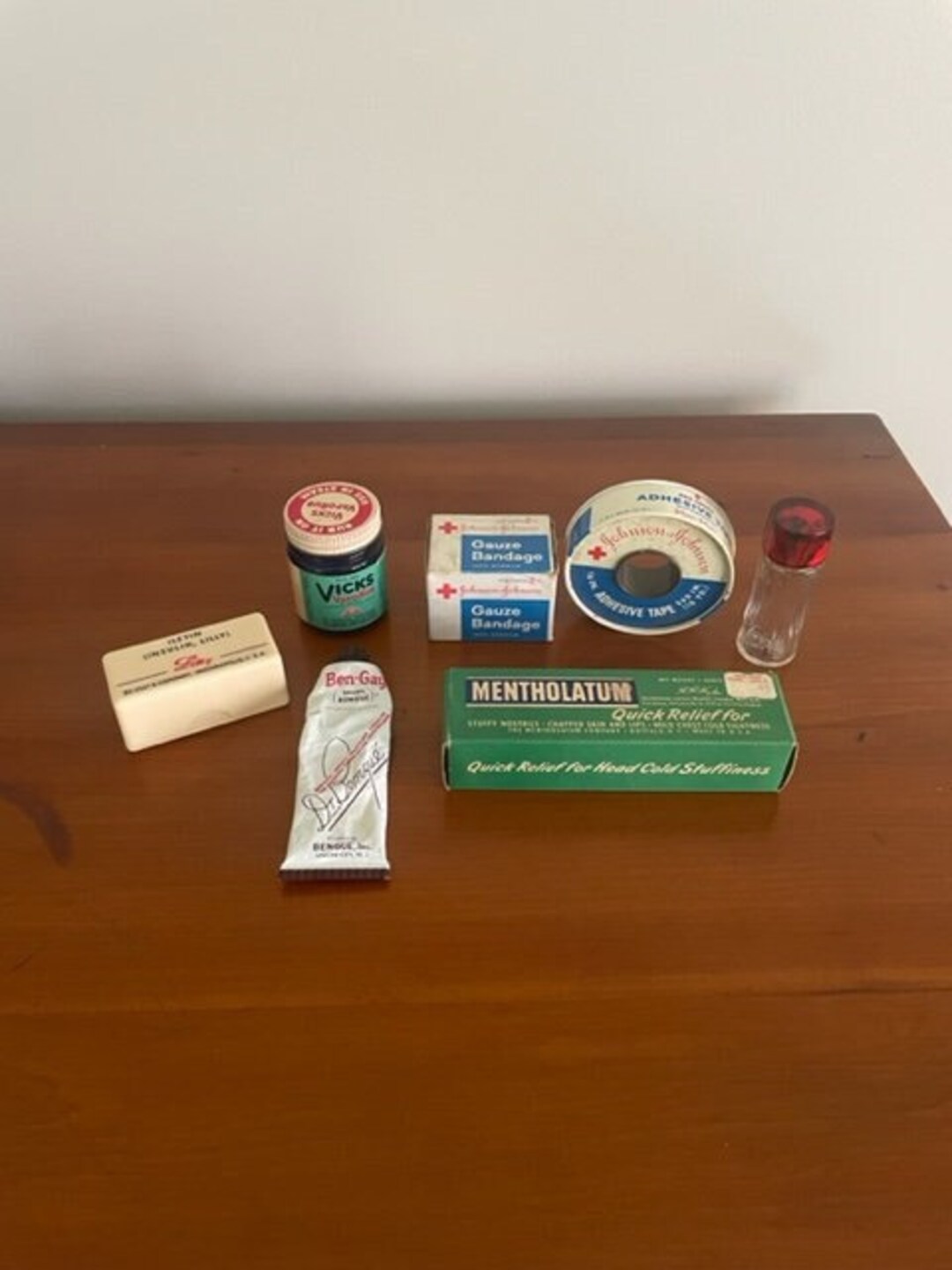 7 Vintage Medicinal Bottles, Box & Tins, Medicine Cabinet ...