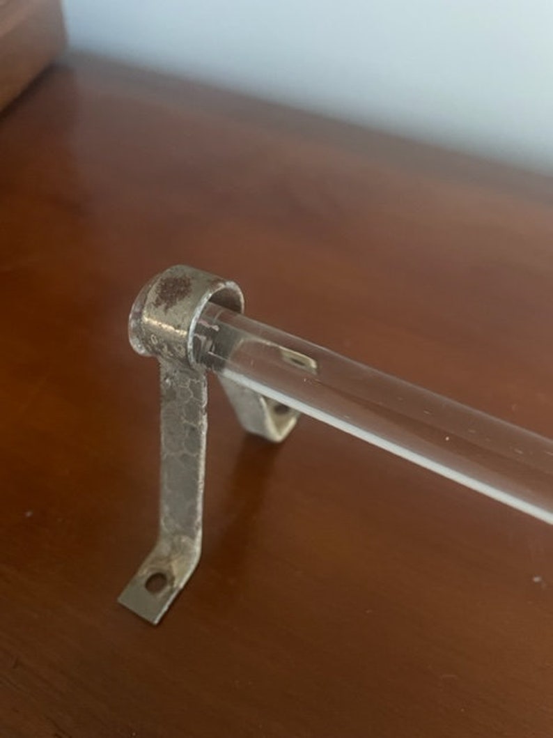 Vintage Glass Towel Rod W/ Metal Hardware, Farmhouse/country/rustic ...