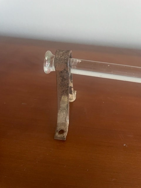Vintage Glass Towel Rod W/ Metal Hardware, Farmhouse/country/rustic ...