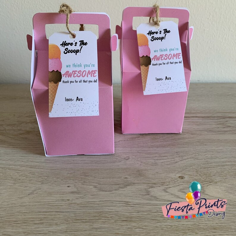 Here's the Scoop, Ice Cream Appreciation Tags,editable Ice Cream Invite ...