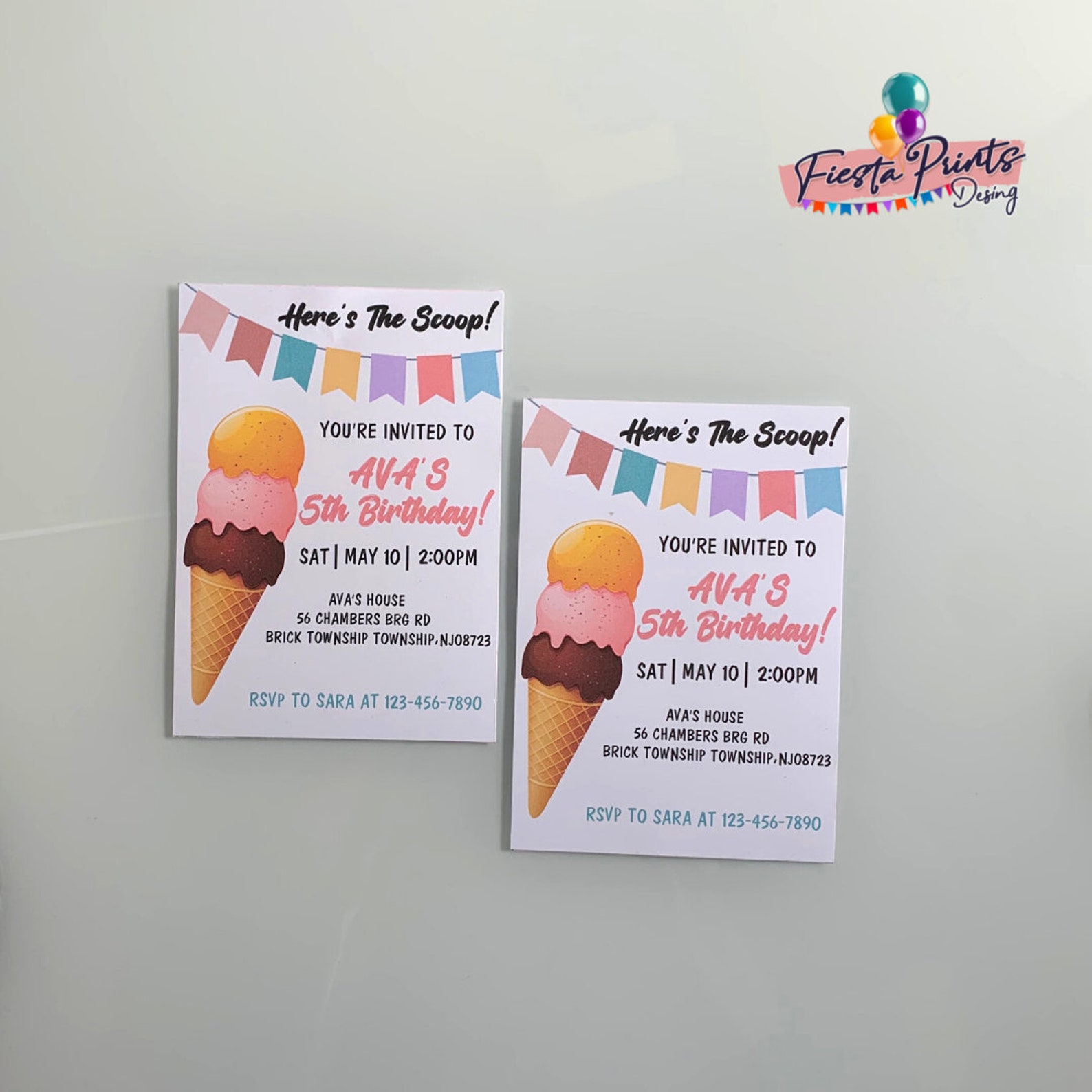 Here's the Scoop, Ice Cream Appreciation Tags,editable Ice Cream Invite ...