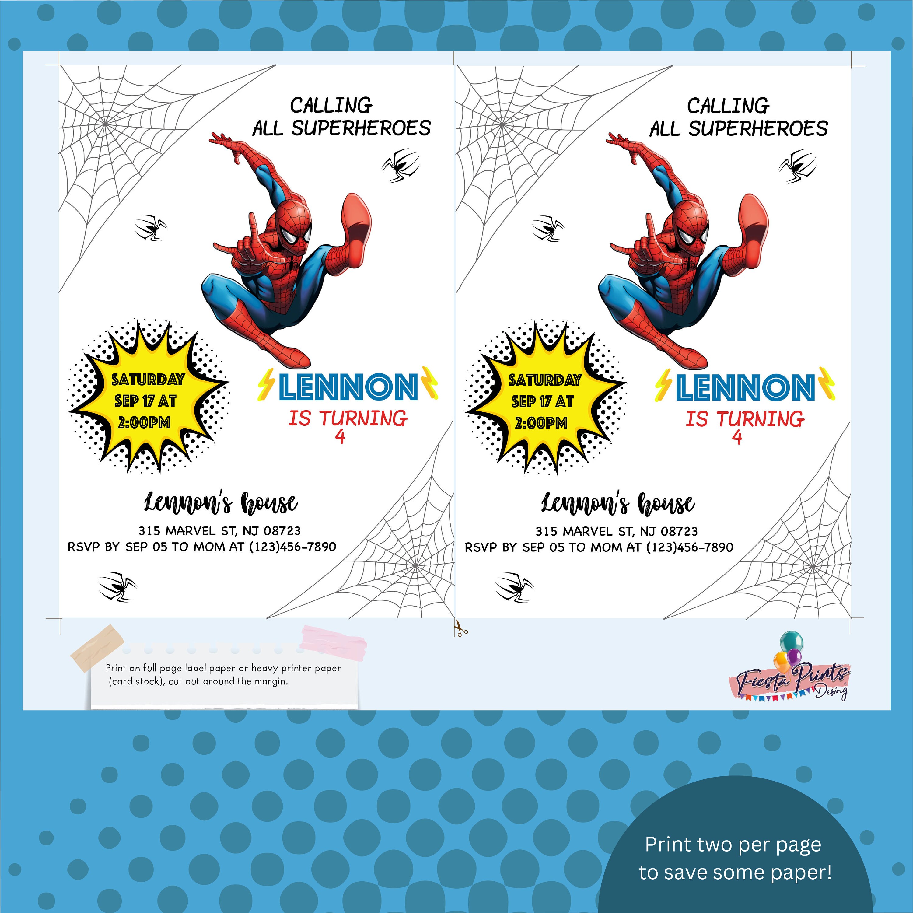 Spiderman Birthday Party Invitation, Spider Man Template, Any Age ...