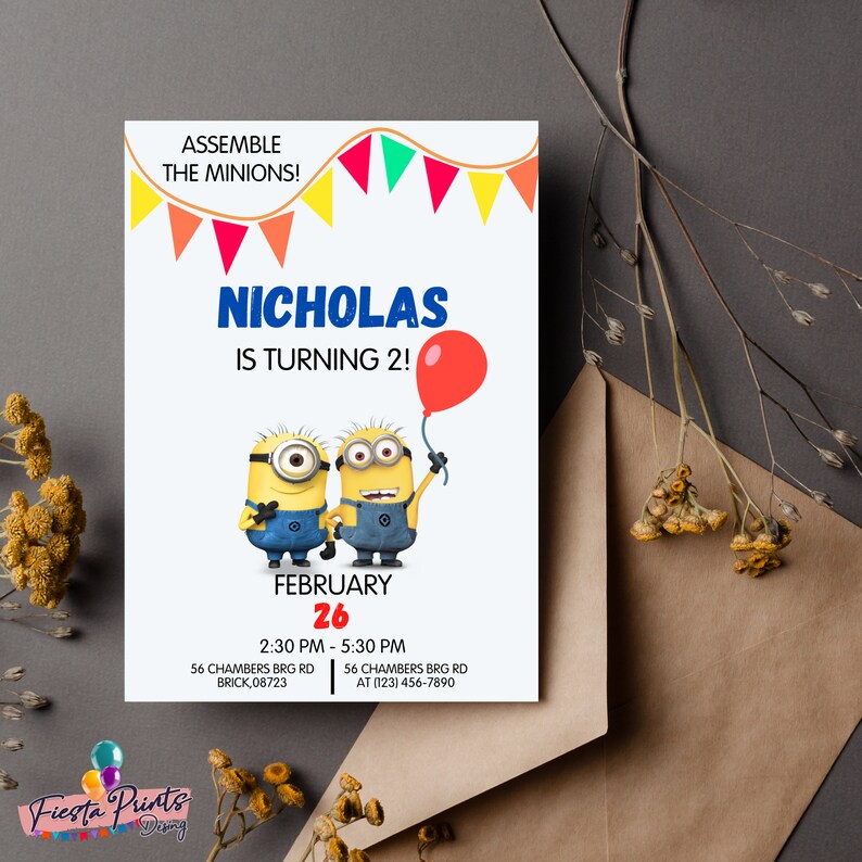 Editable Assemble the Minions Birthday Party Invitation,minion Birthday ...