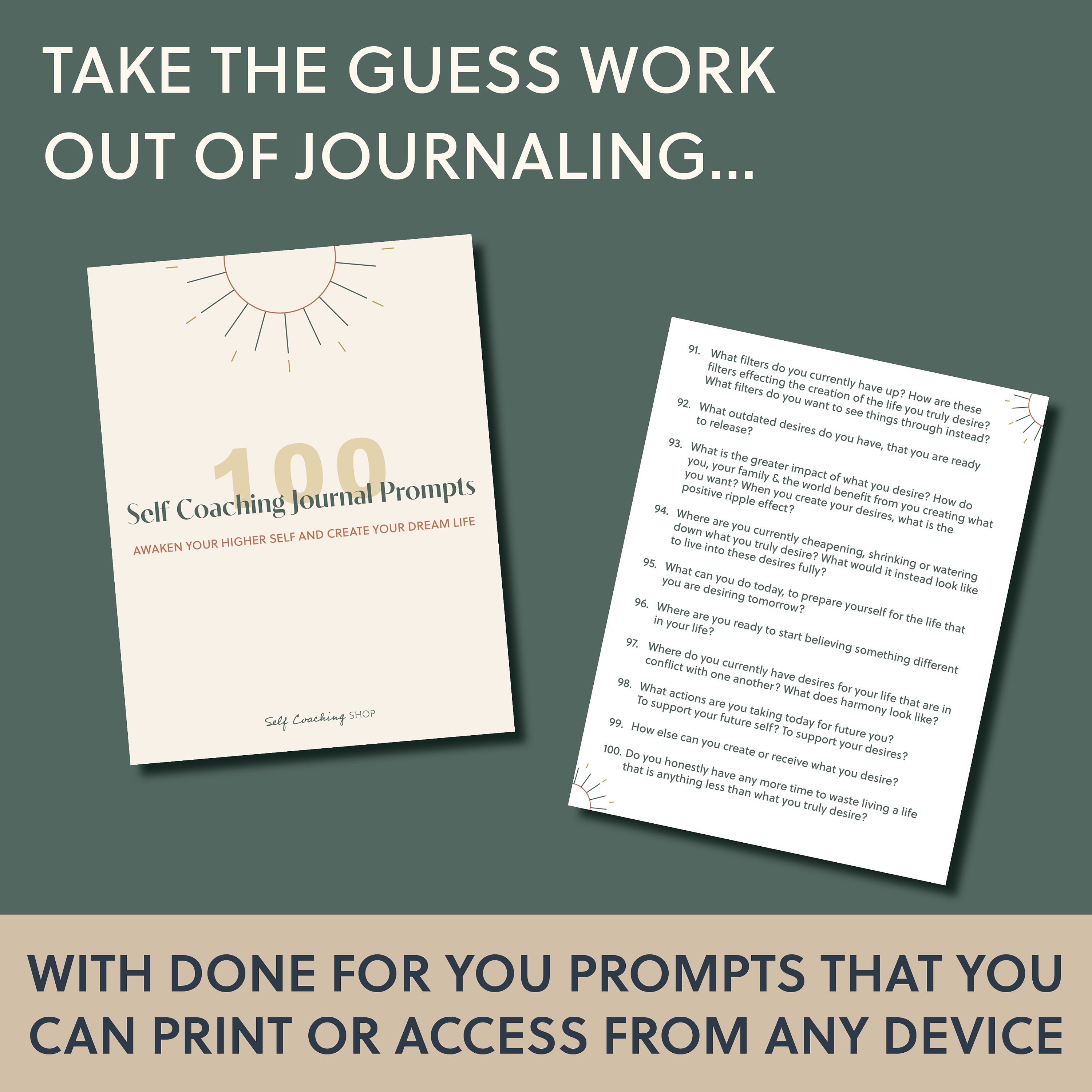 100 Self Coaching Journal Prompts Deep Journaling Daily Writing Prompts ...