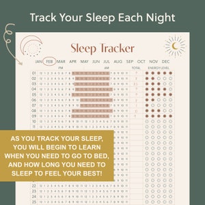 Sleep Tracker Sleep Journal Digital Sleep Tracker Printable Sleep ...