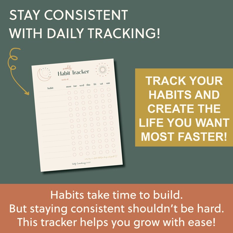 Weekly Habit Tracker Printable Wellness Tracker Downloadable Daily ...