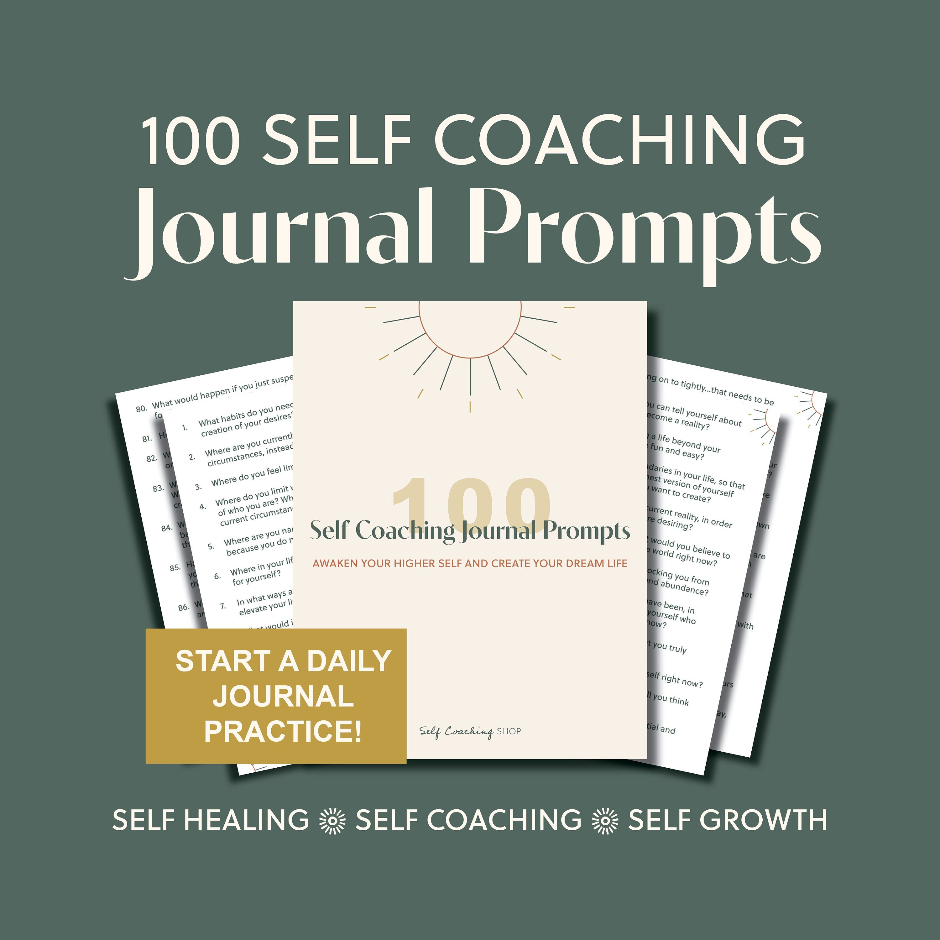 100 Self Coaching Journal Prompts Deep Journaling Daily Writing Prompts ...
