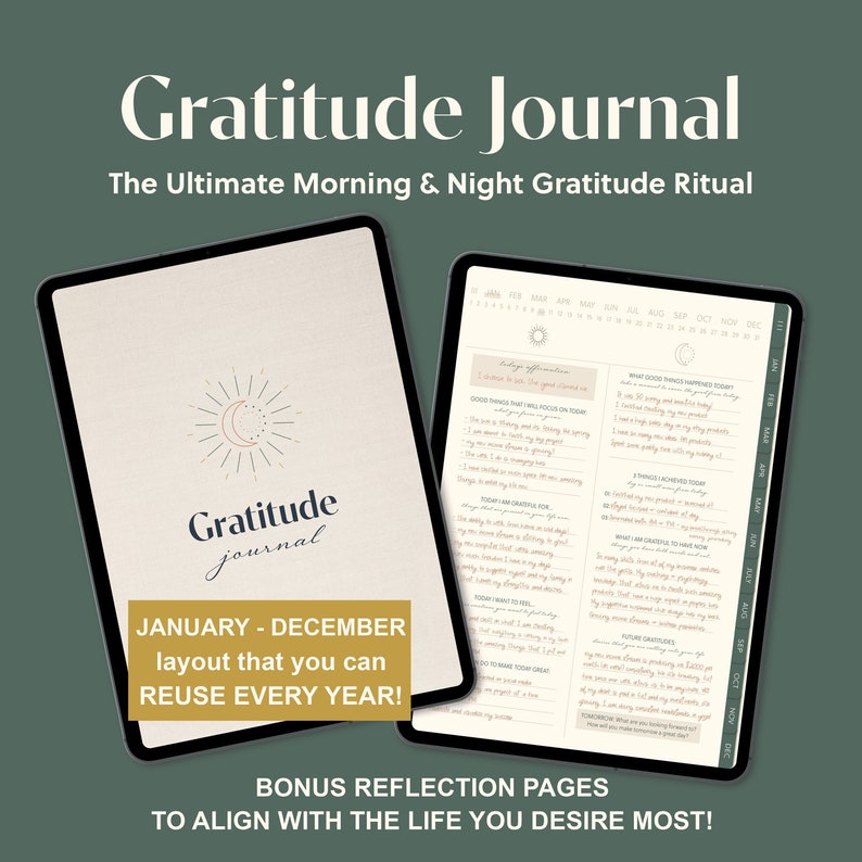 Digital Gratitude Journal Daily Gratitude Planner Goodnotes Journal ...