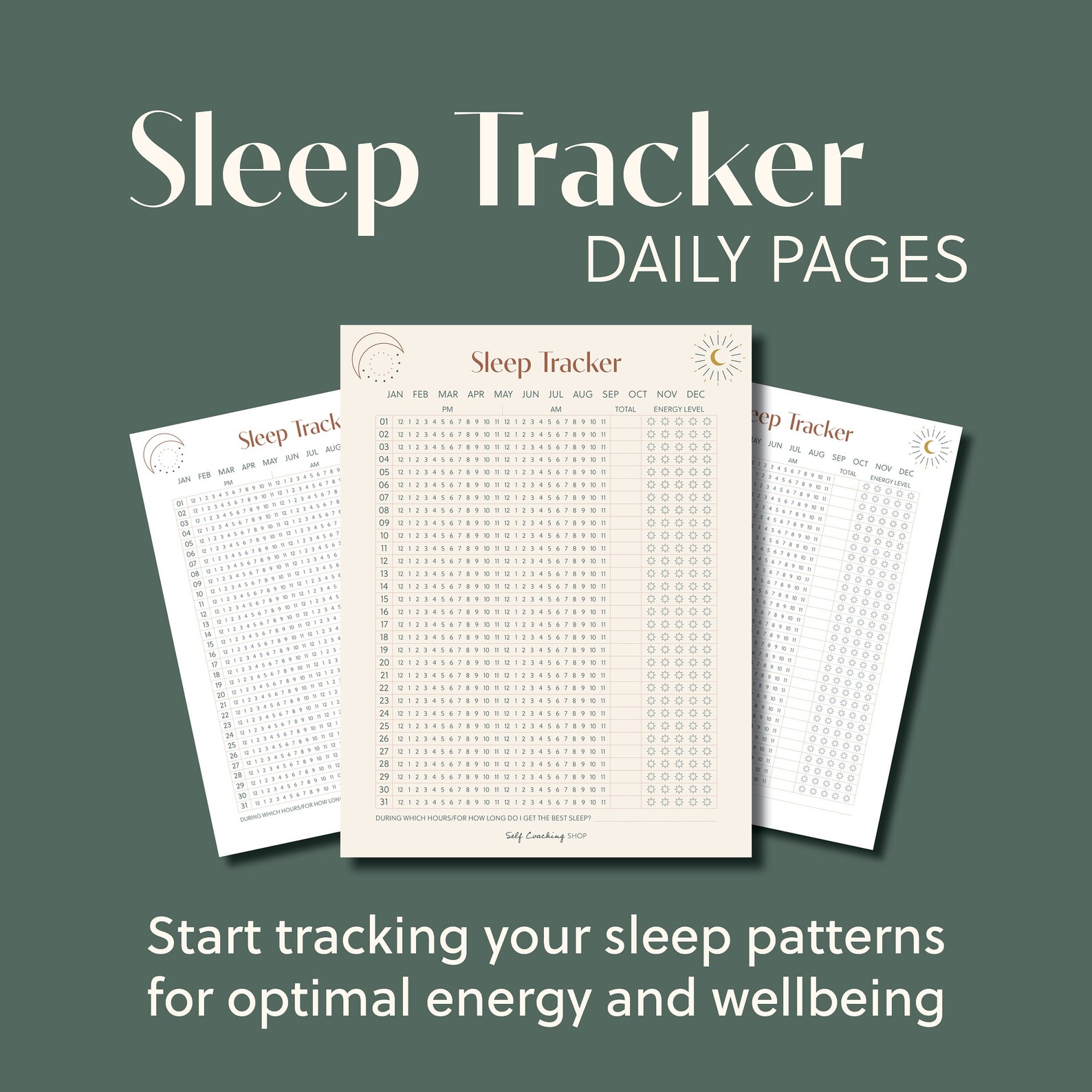 Sleep Tracker Sleep Journal Digital Sleep Tracker Printable Sleep ...