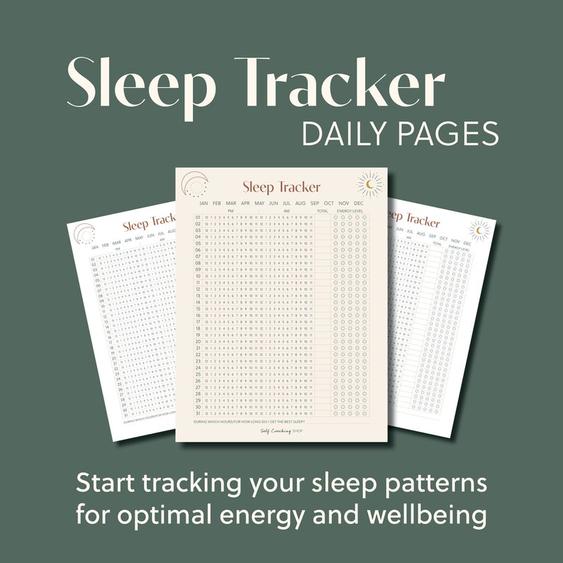 Sleep Tracker Sleep Journal Digital Sleep Tracker Printable Sleep ...