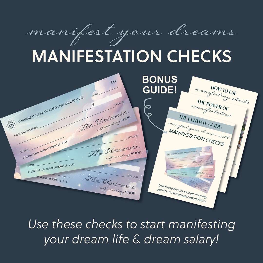 Manifestation Checks Manifesting Guide Abundance Checks Printable ...