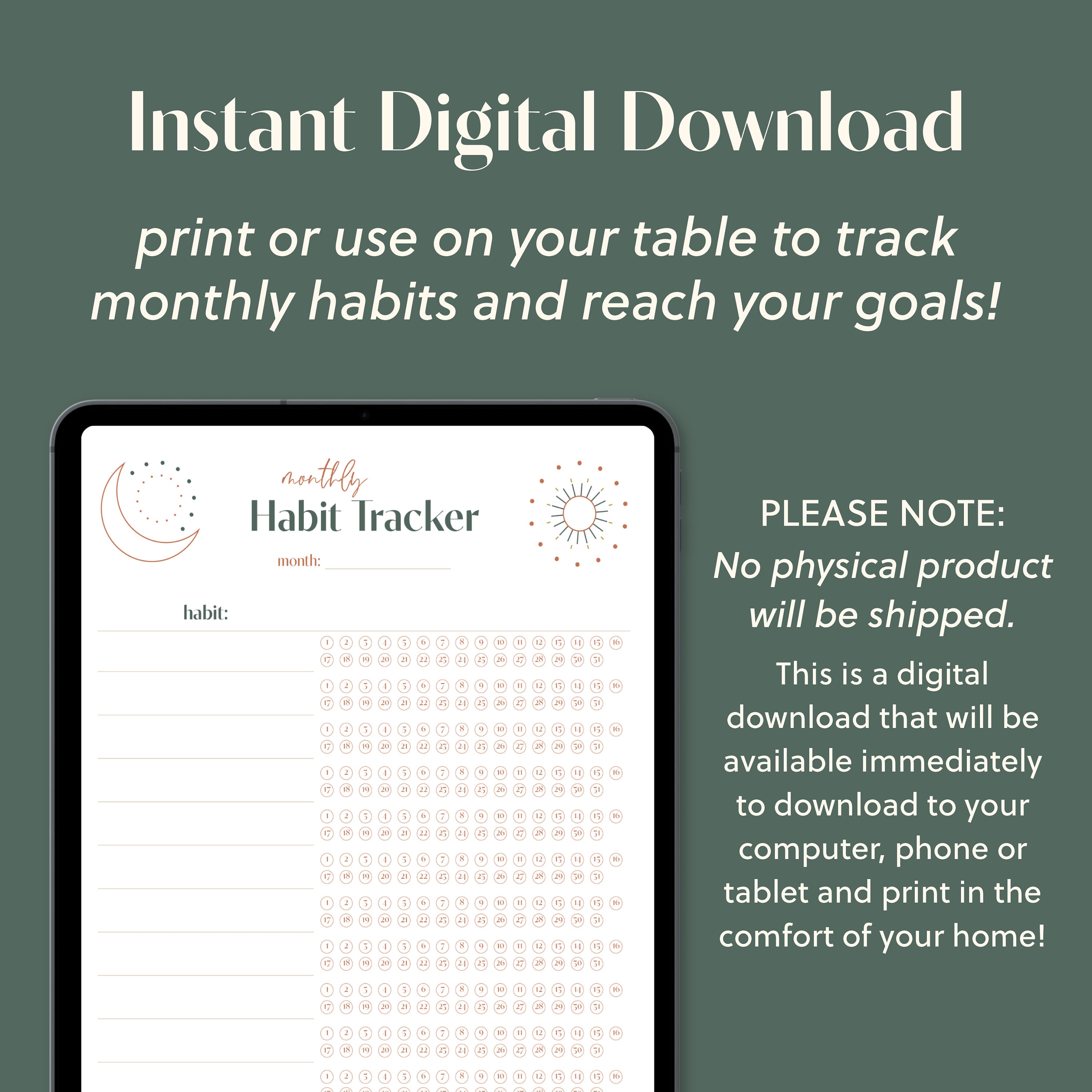 Monthly Habit Tracker Printable Habit Tracking Journal Pages ...