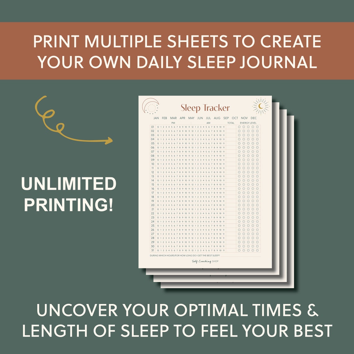 Sleep Tracker Sleep Journal Digital Sleep Tracker Printable Sleep ...