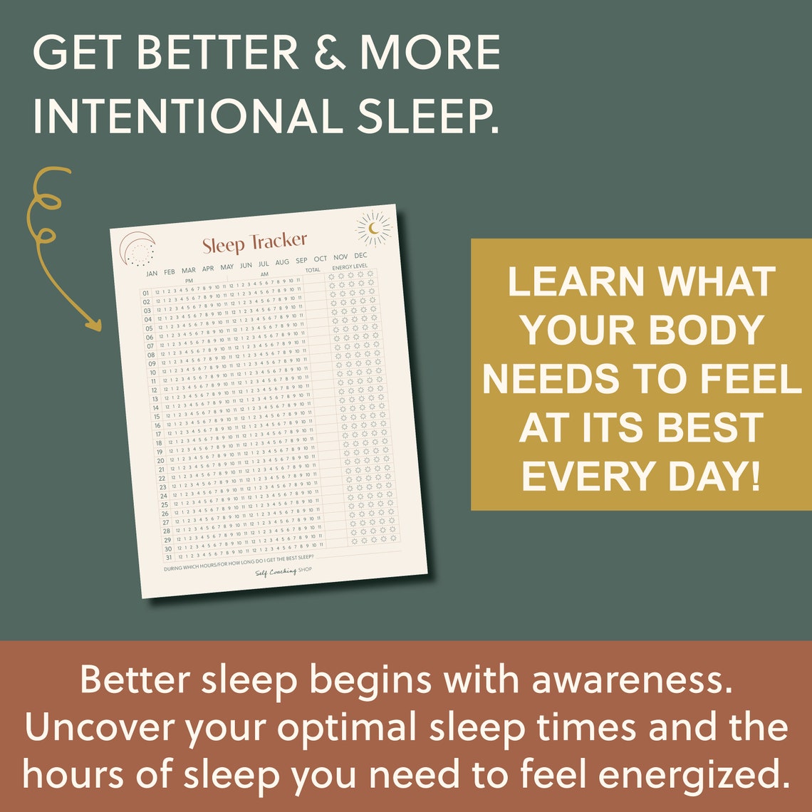 Sleep Tracker Sleep Journal Digital Sleep Tracker Printable Sleep ...