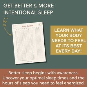 Sleep Tracker Sleep Journal Digital Sleep Tracker Printable Sleep ...