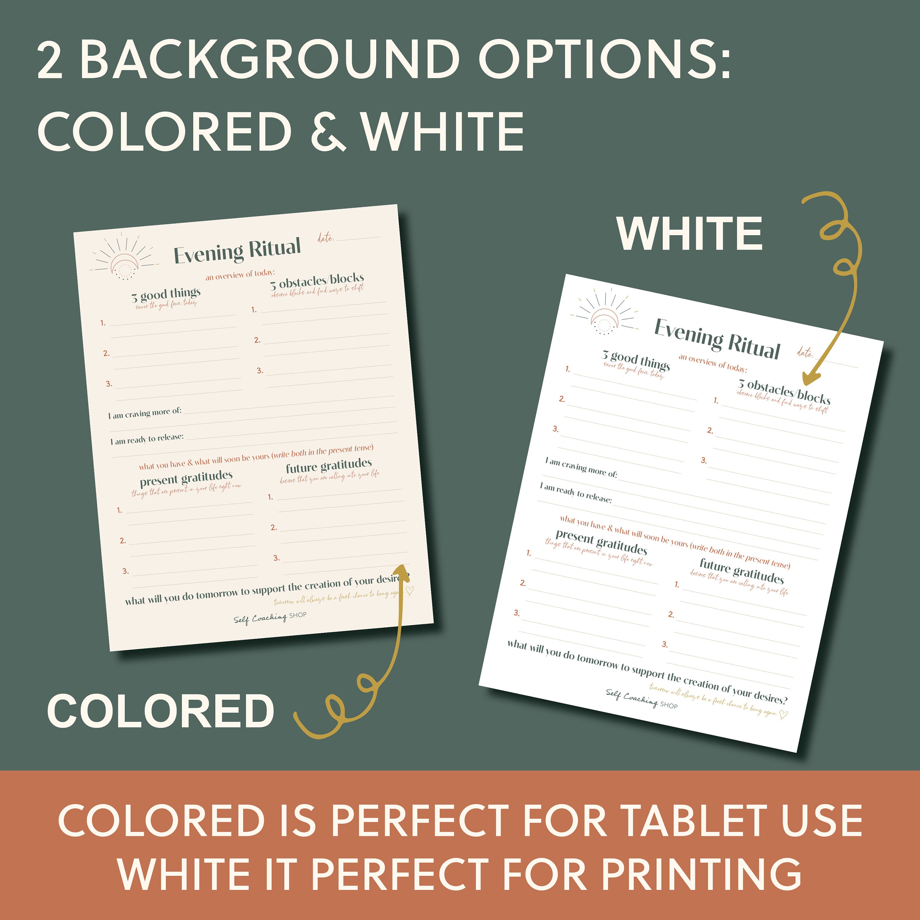 Daily Self Growth Journal Pages Bundle Miracle Morning and Evening ...