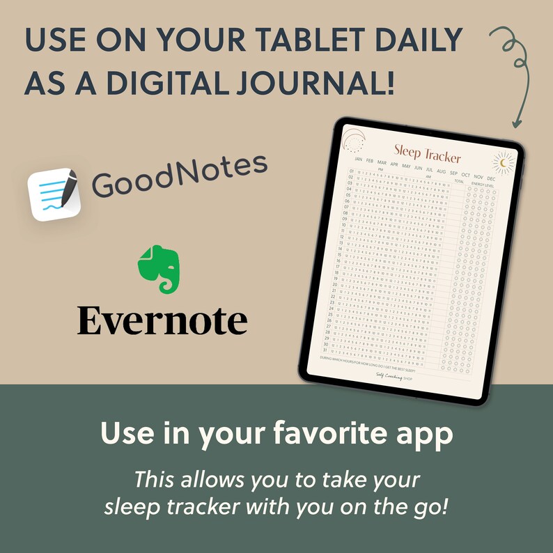 Sleep Tracker Sleep Journal Digital Sleep Tracker Printable Sleep ...