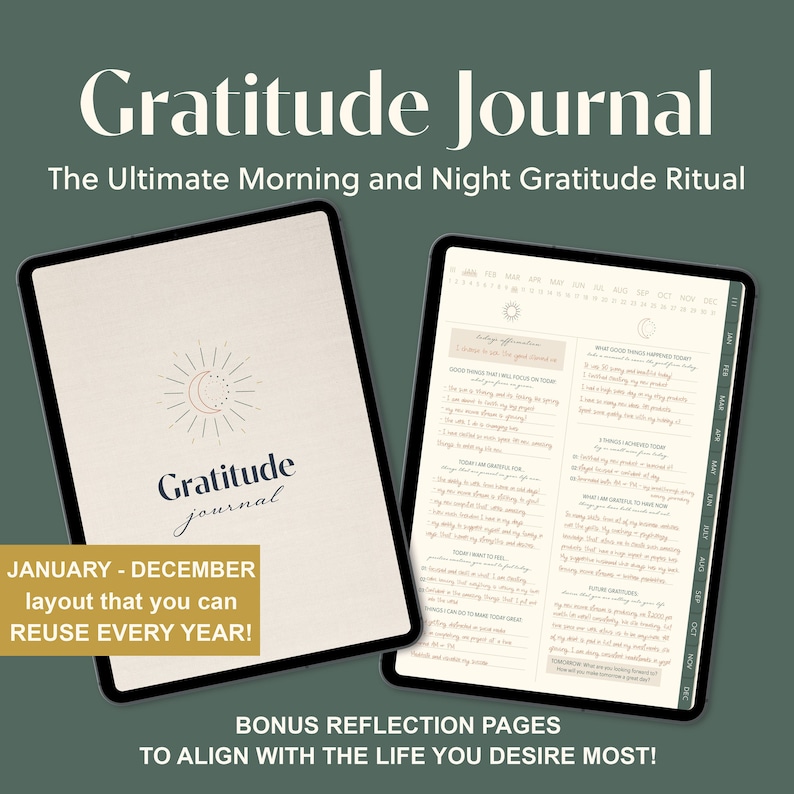 Digital Gratitude Journal Daily Gratitude Planner - Etsy