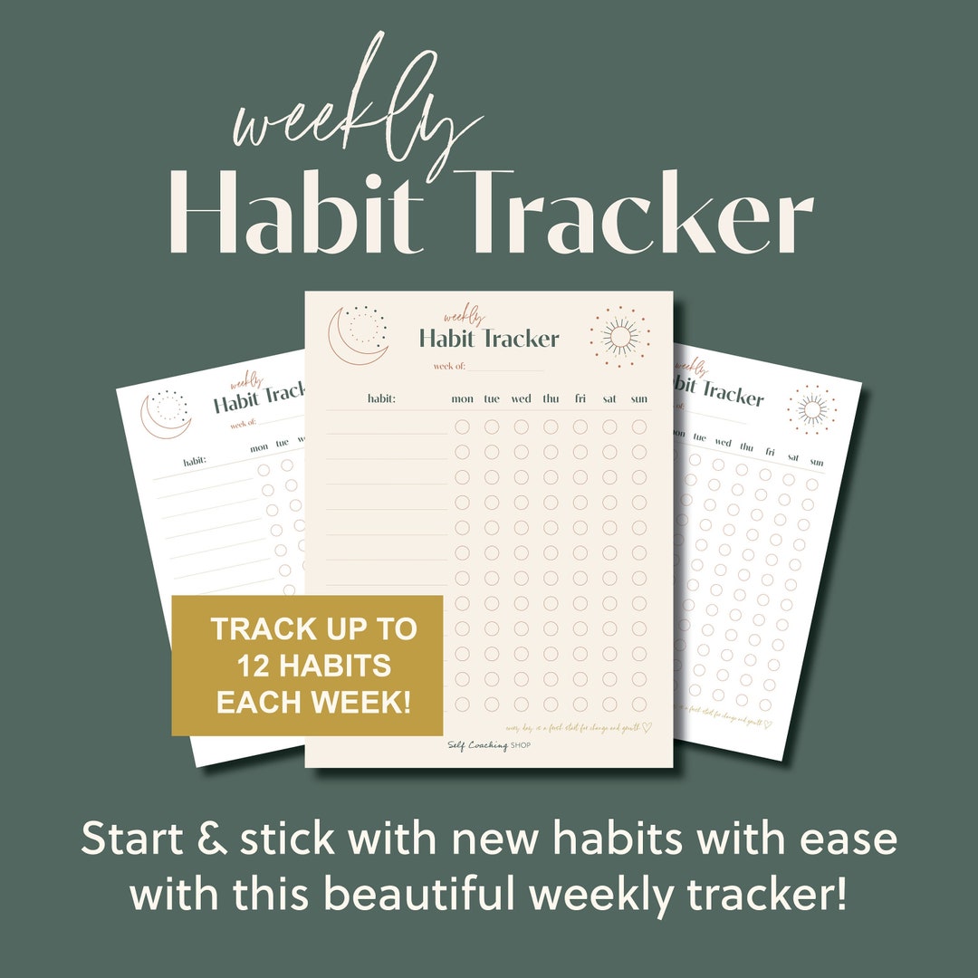 Weekly Habit Tracker Printable Wellness Tracker Downloadable Daily ...
