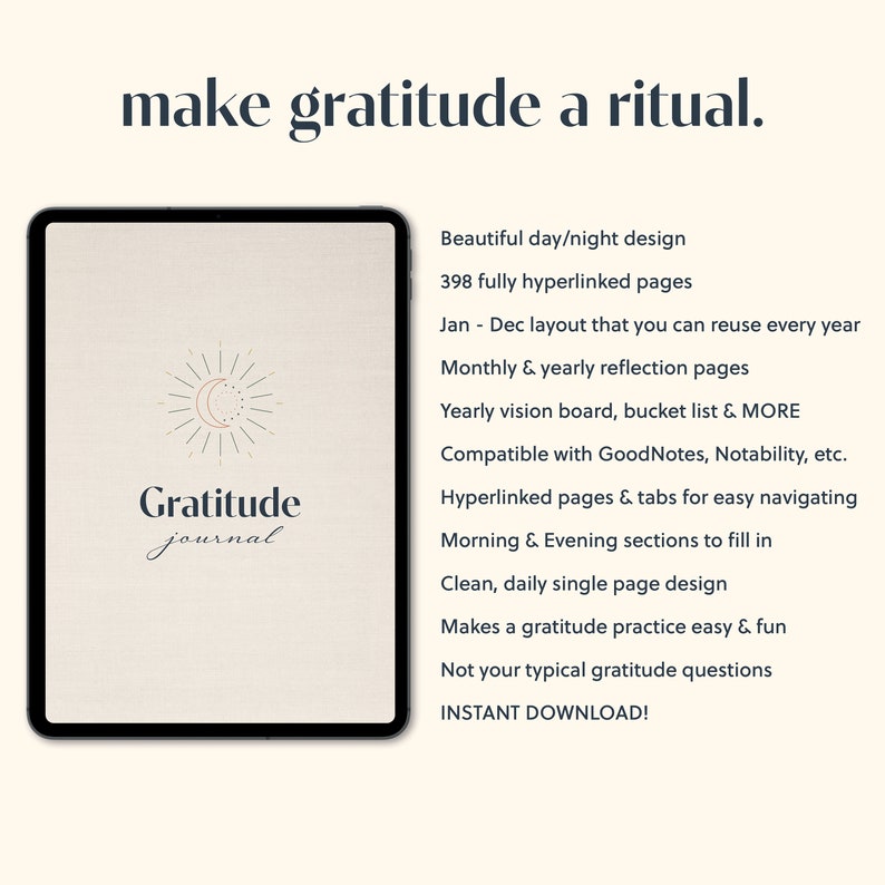 Digital Gratitude Journal Daily Gratitude Planner Goodnotes Journal ...