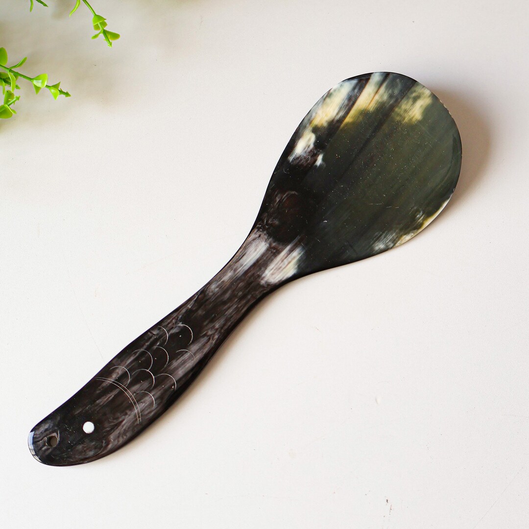 Buffalo Horn Fish Rice Paddle Spoon,natural Rice Scooper,salad Serving ...