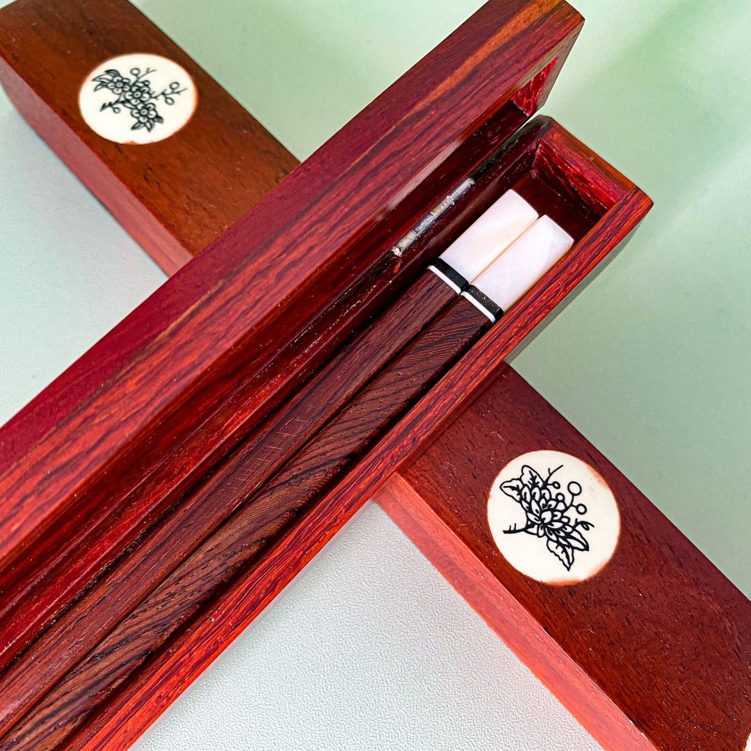 100% Handmade Personalized Rosewood Chopsticks Engraved Name Chopstick ...