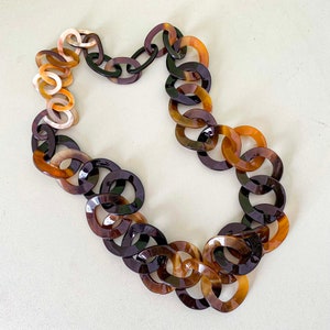 Horn Chain Necklace With Graduated Links Buffalo Horn Jewelry, Chunky ...