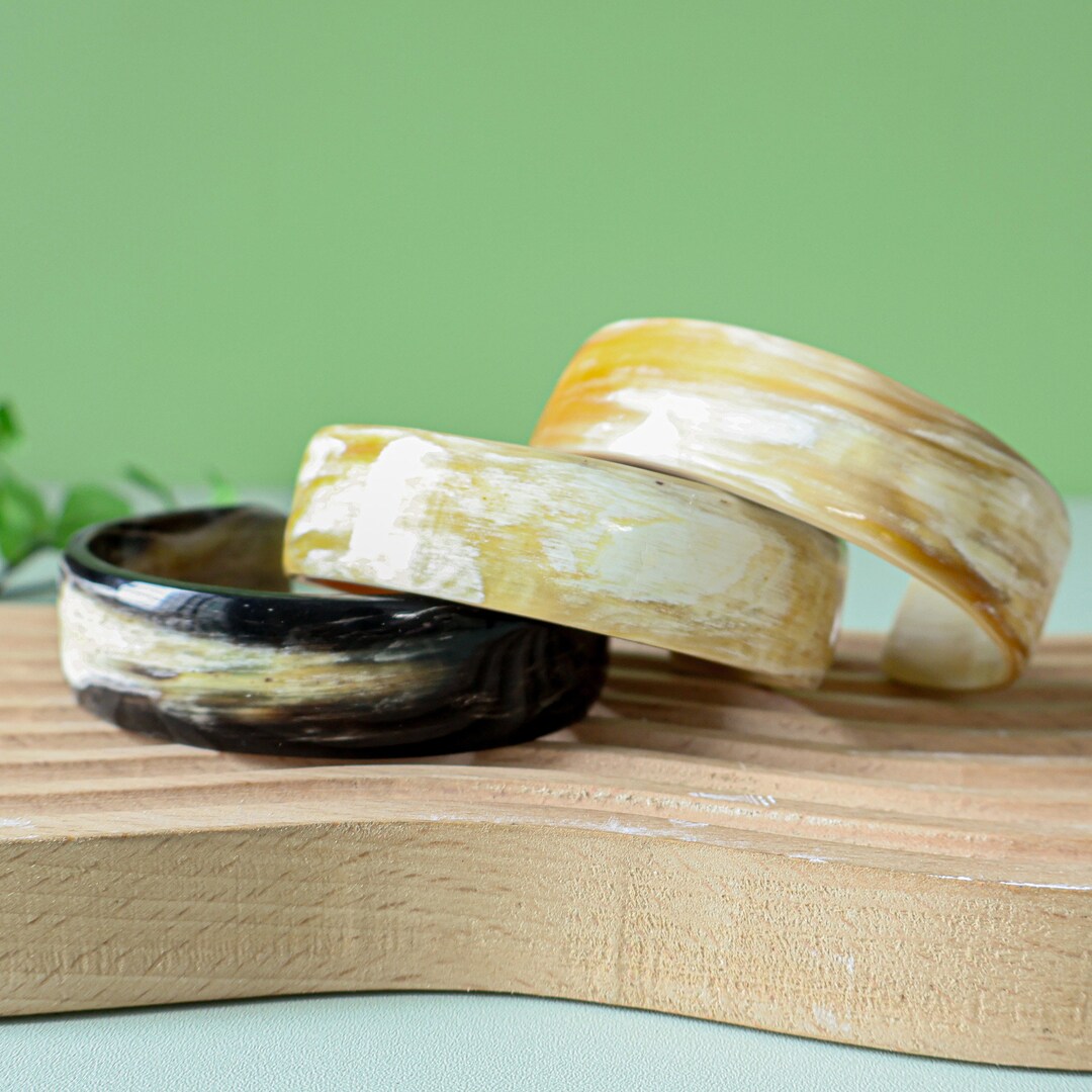 Original Natural Buffalo Horn Cut Out Cuff 2cm,horn Cuff Bracelet,wide ...