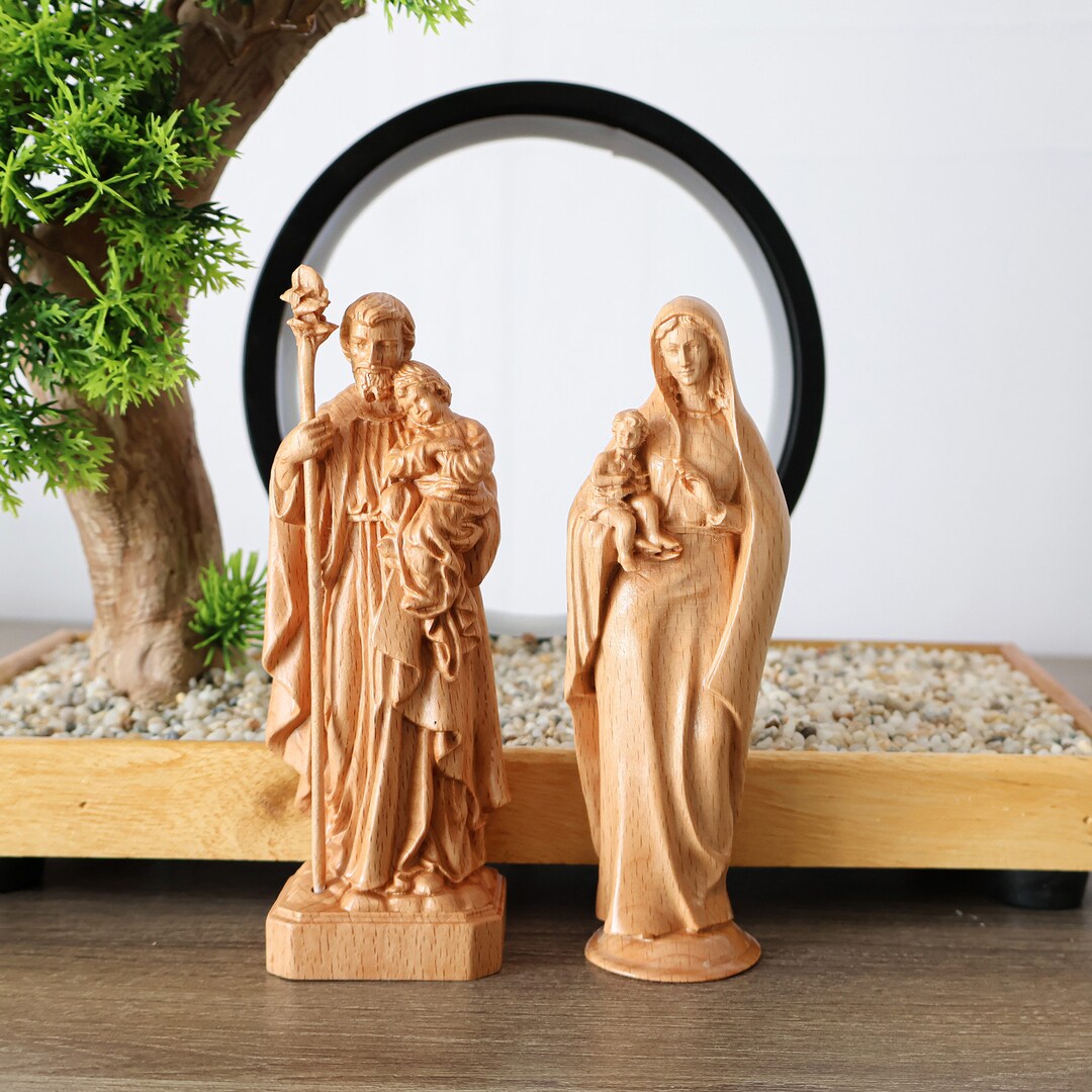 St. Joseph Holding Baby Jesus Statue and Virgin Mary and Baby Jesus ...