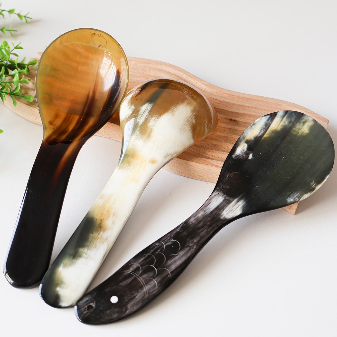 Authentic Buffalo Horn Fish Rice Soup Spoon,natural Rice Scooper,salad ...