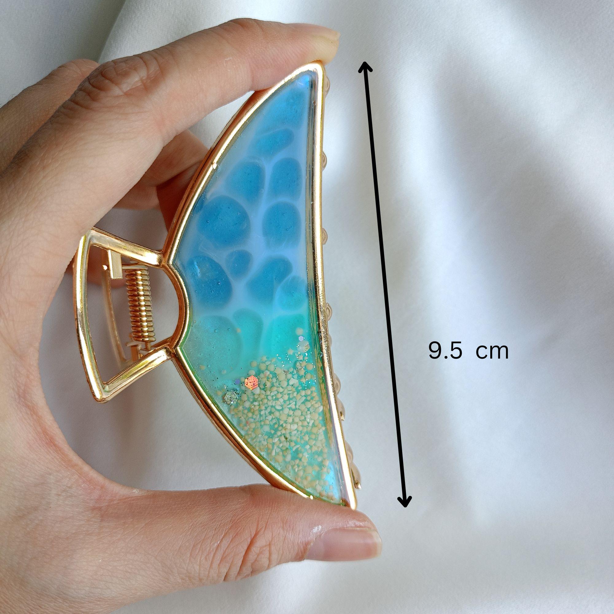 Resin Beach Hair Claw: Large Metal French Twist Clip With Seashells - Etsy