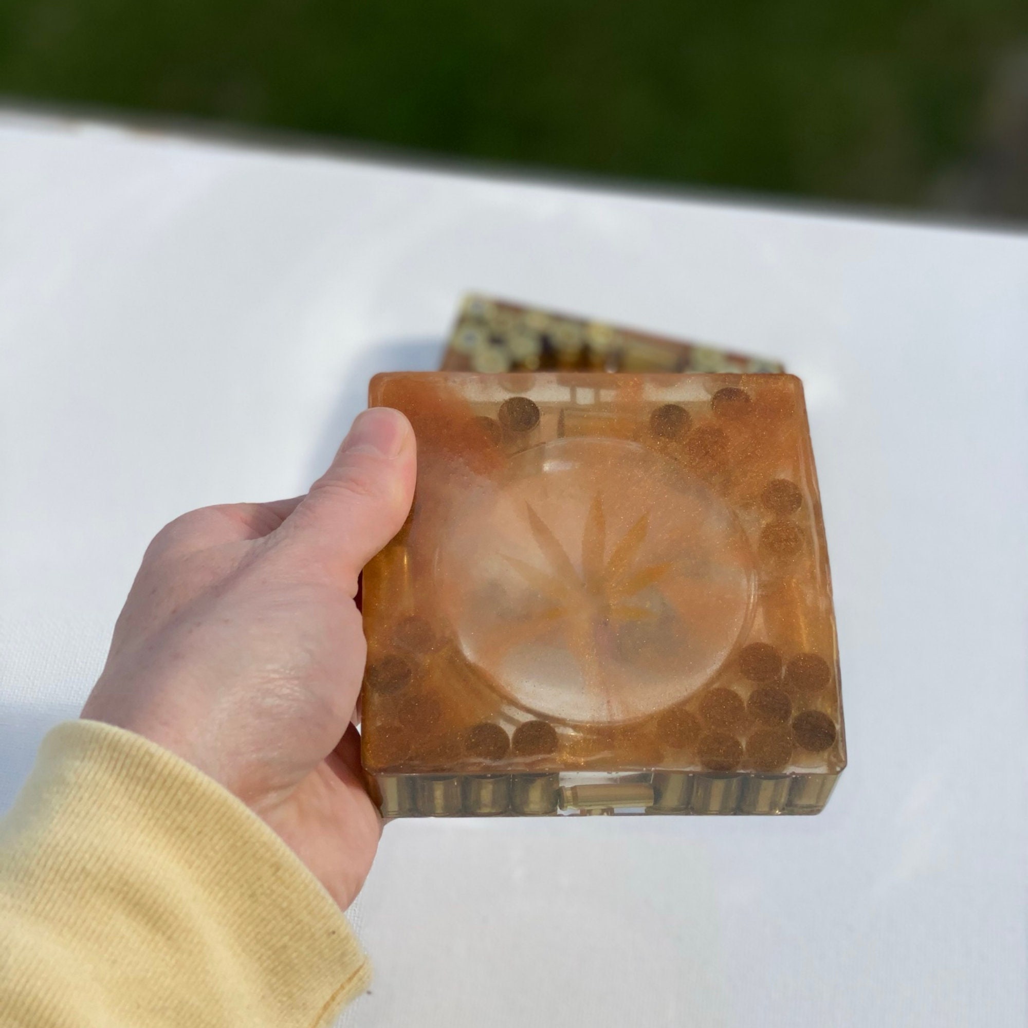 Gold Ashtray, 9mm Brass, Weed Ashtray, Cigar Ashtray, Weed Resin ...
