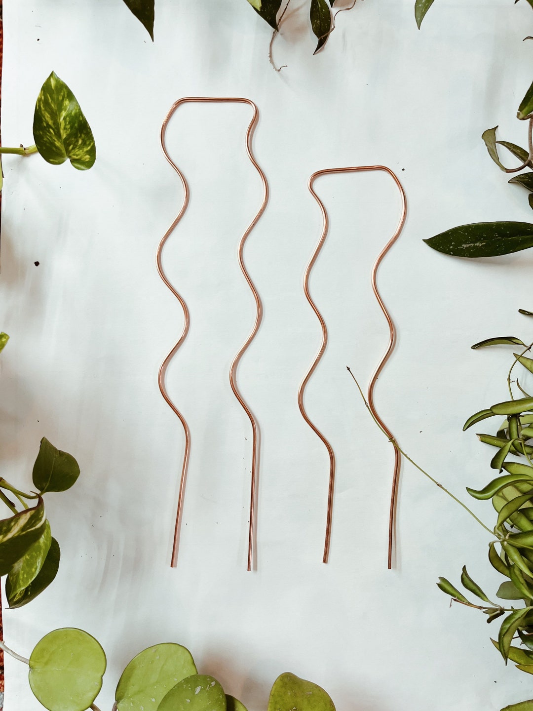 Squiggle Arch Copper Trellis Wire Indoor Plant Support - Etsy