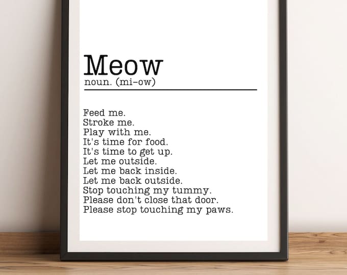 Definition Prints - Cats - Meow - Cat Catoholic - Ailurophile - Cat ...