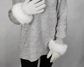 White Fur Gloves | Etsy