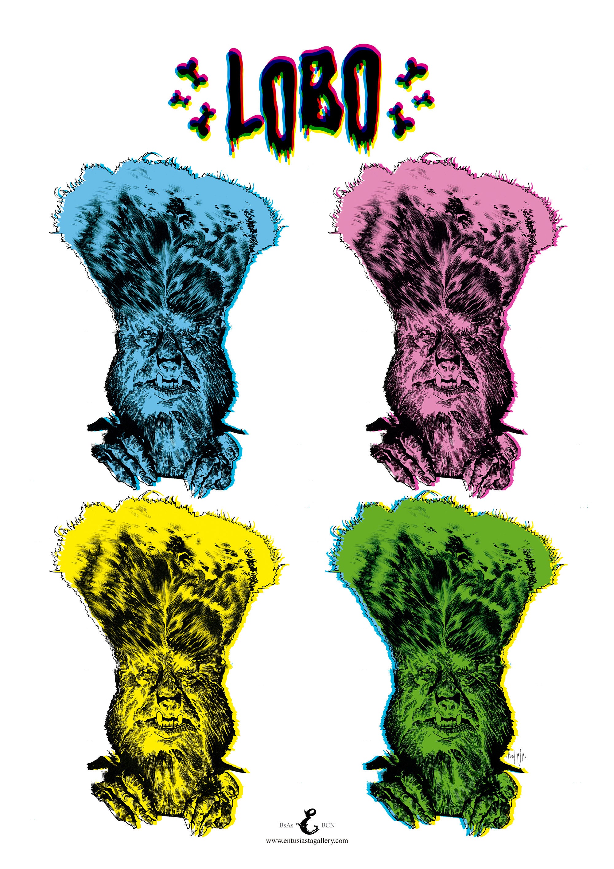 Monster Pop Lobo - Caricatura De Lon Chaney Jr. Como El Hombre Lobo ...