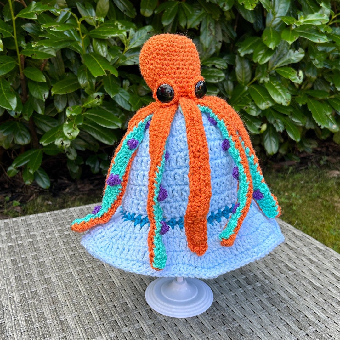 Crochet Octopus Bucket Hat: Handmade Acrylic Seaside Hat - Etsy