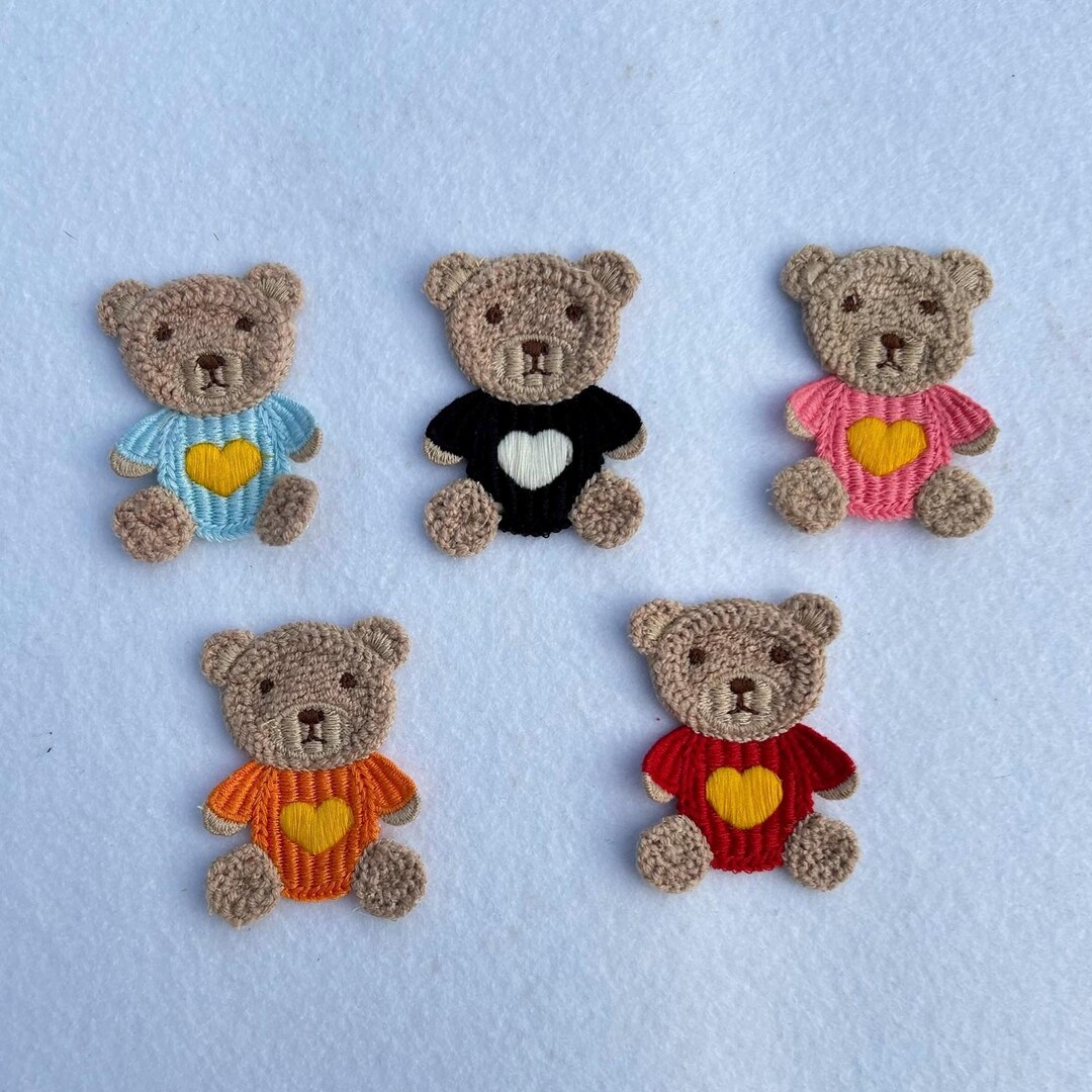 Bear Embroidery Appliqué: Colorful Teddy Bear Sewing Patch - Etsy