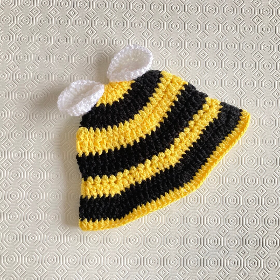 Bee Bucket Hat / Bumblebee Hat / Bee Hat / Crochet Bucket Hat / Stripy ...