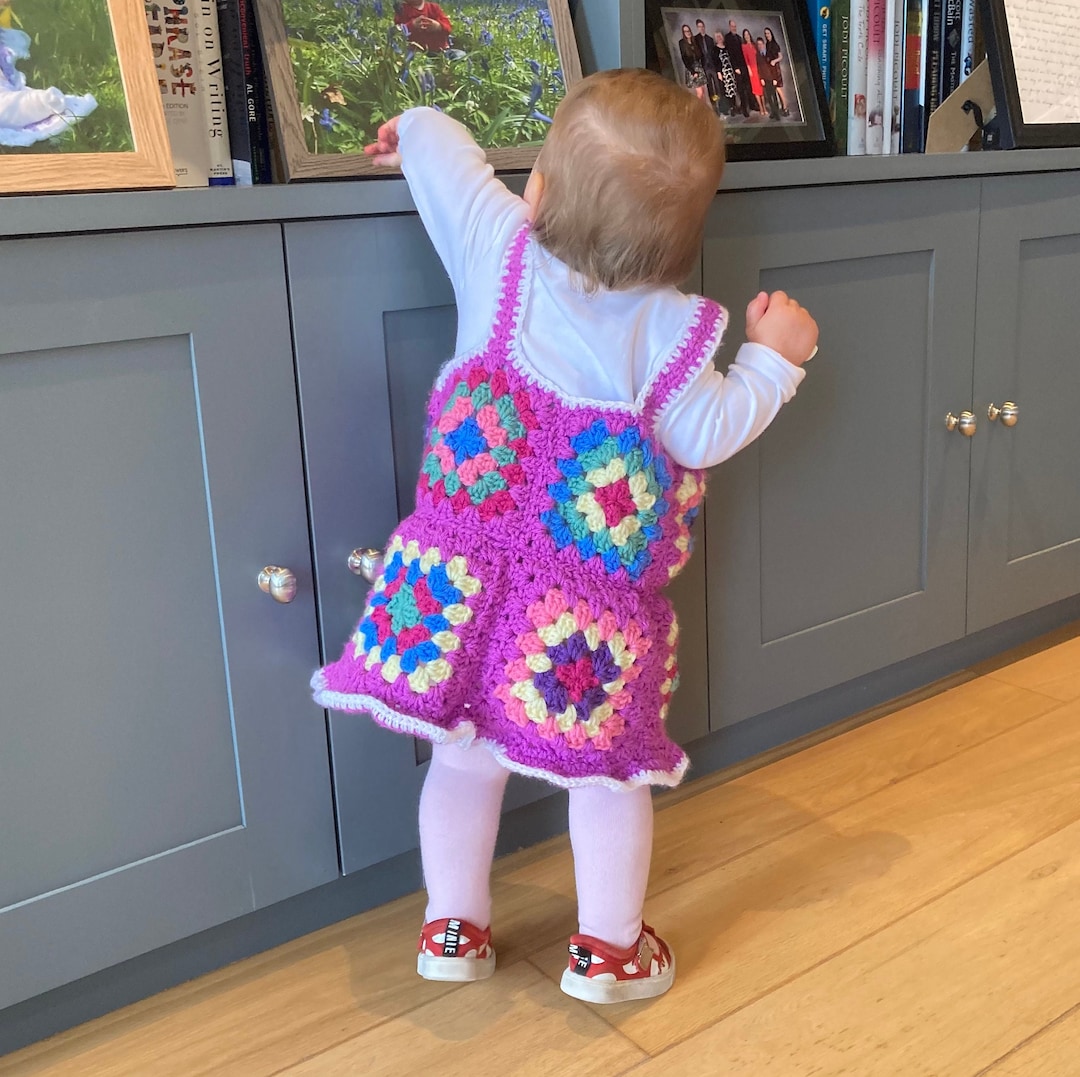 Granny Square Dress / Handmade Dress / Crocheted Dress / Baby - Etsy