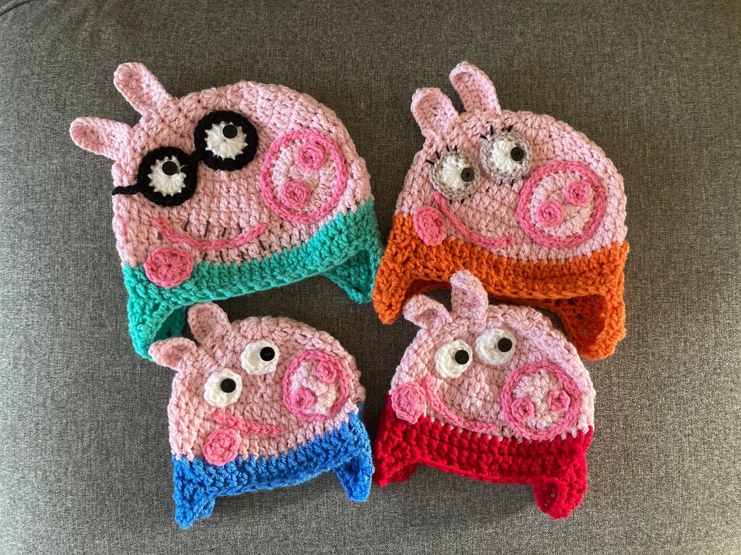 Handmade Crochet Pig Hat: Peppa Pig-inspired, Acrylic Yarn - Etsy