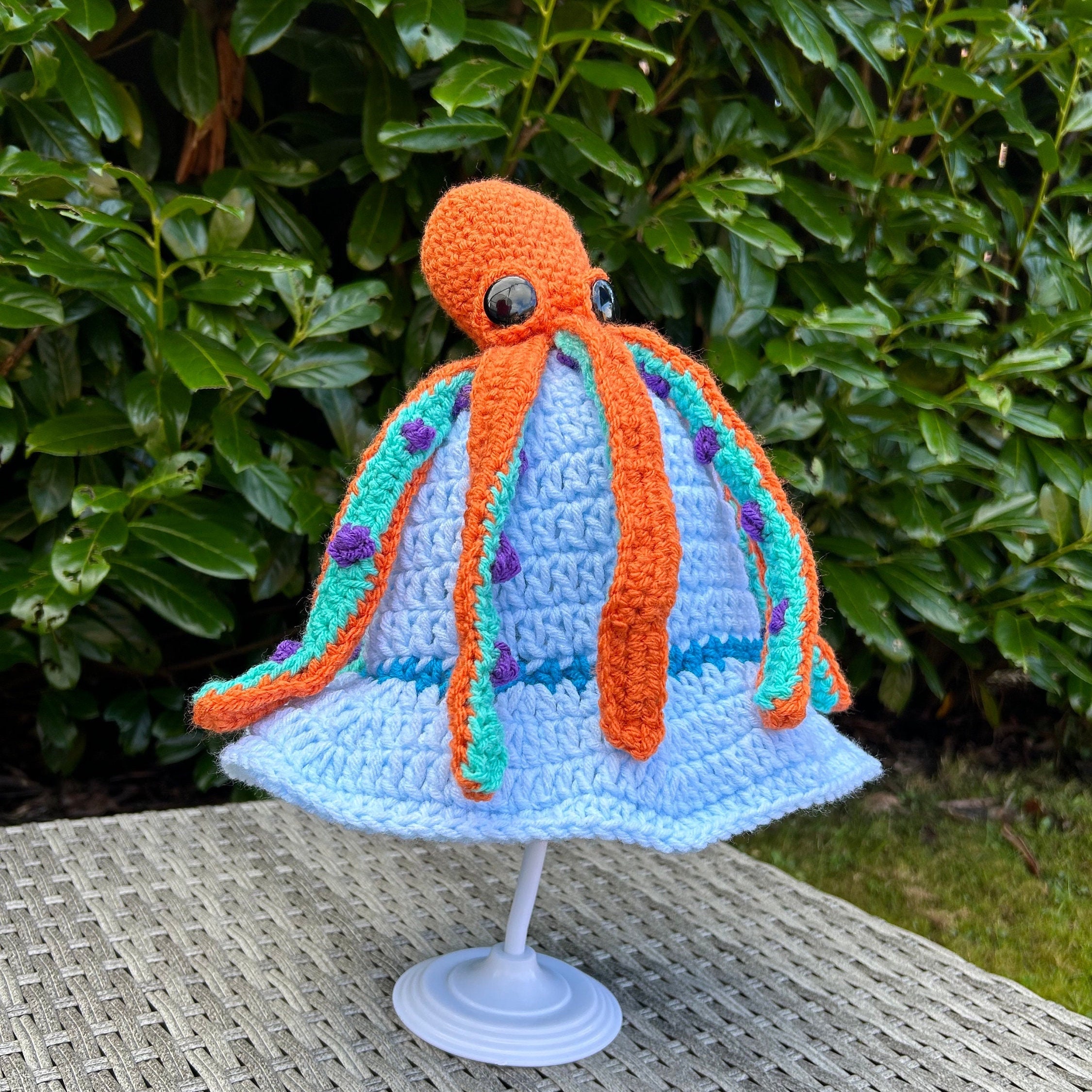 Crochet Octopus Bucket Hat: Handmade Acrylic Seaside Hat - Etsy