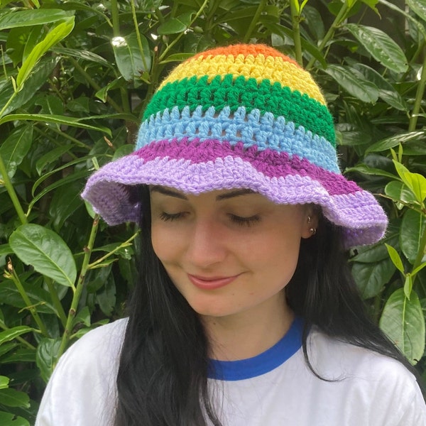 Rainbow Hat - Etsy