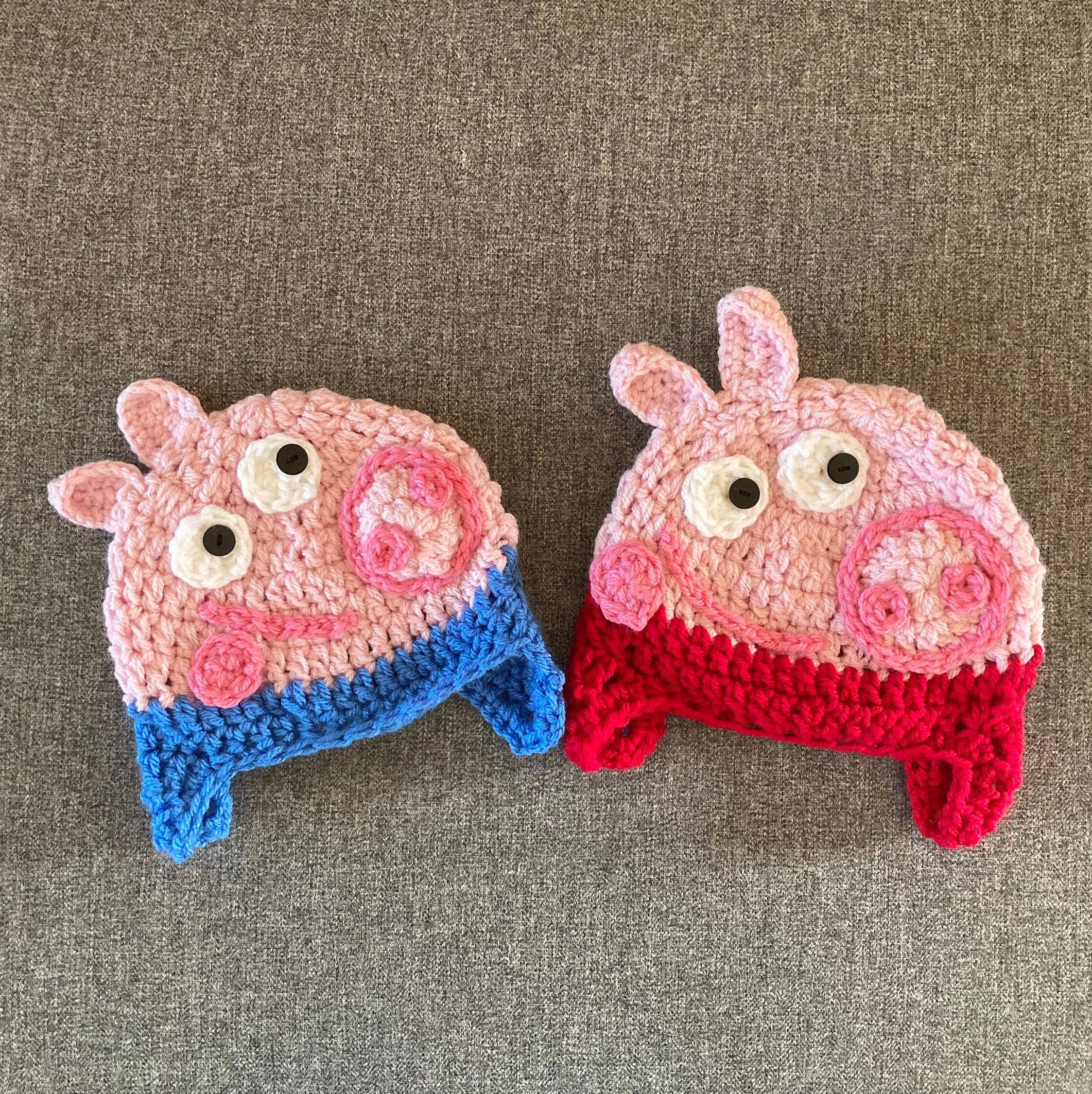 Handmade Crochet Pig Hat: Peppa Pig-inspired, Acrylic Yarn - Etsy