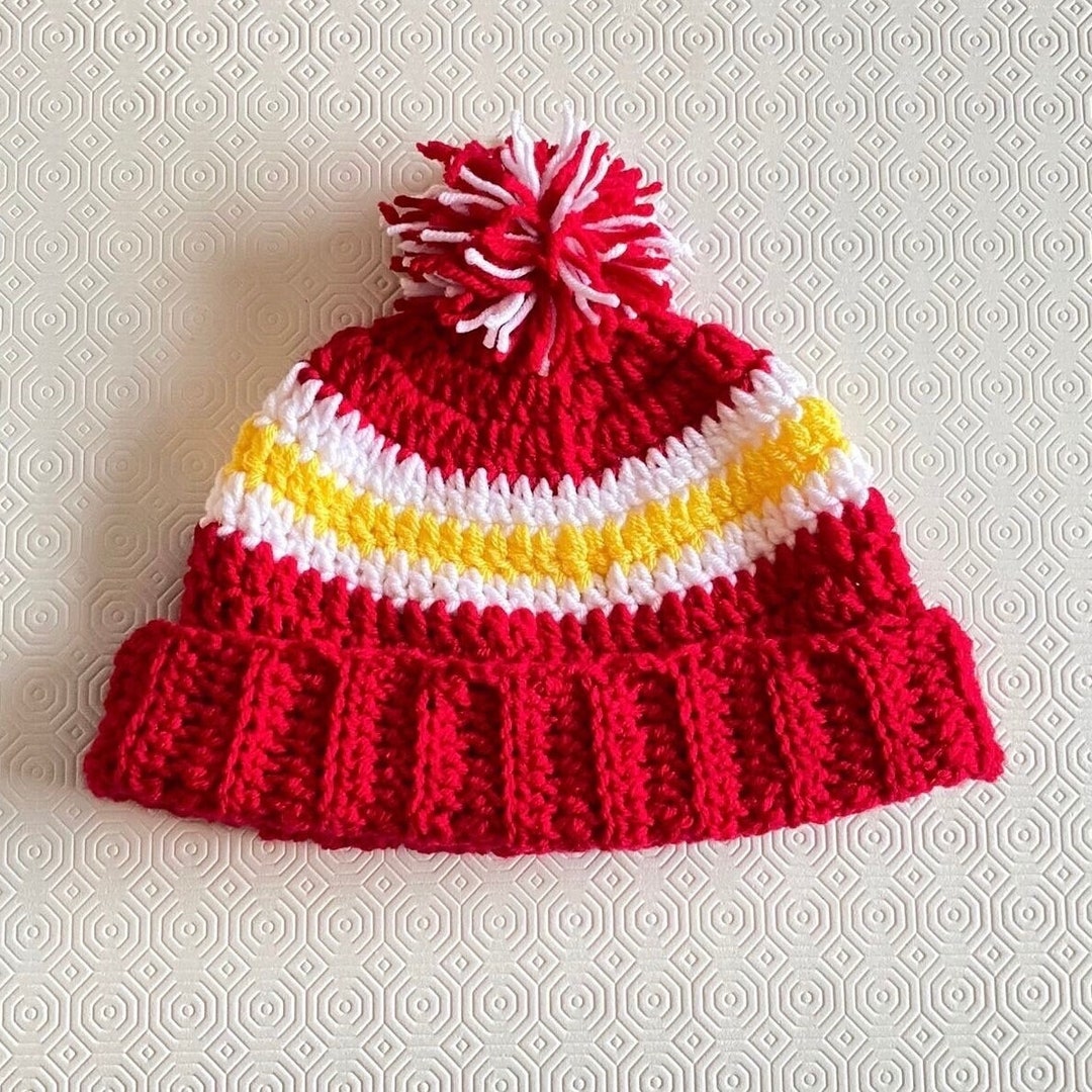 Kansas City Chiefs Hat / Crochet Hat / Handmade Hat / Red and White Hat ...