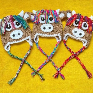 Highland Cow Crochet Hat Pattern / Cow Hat Hat / Crochet Hat / Crochet ...